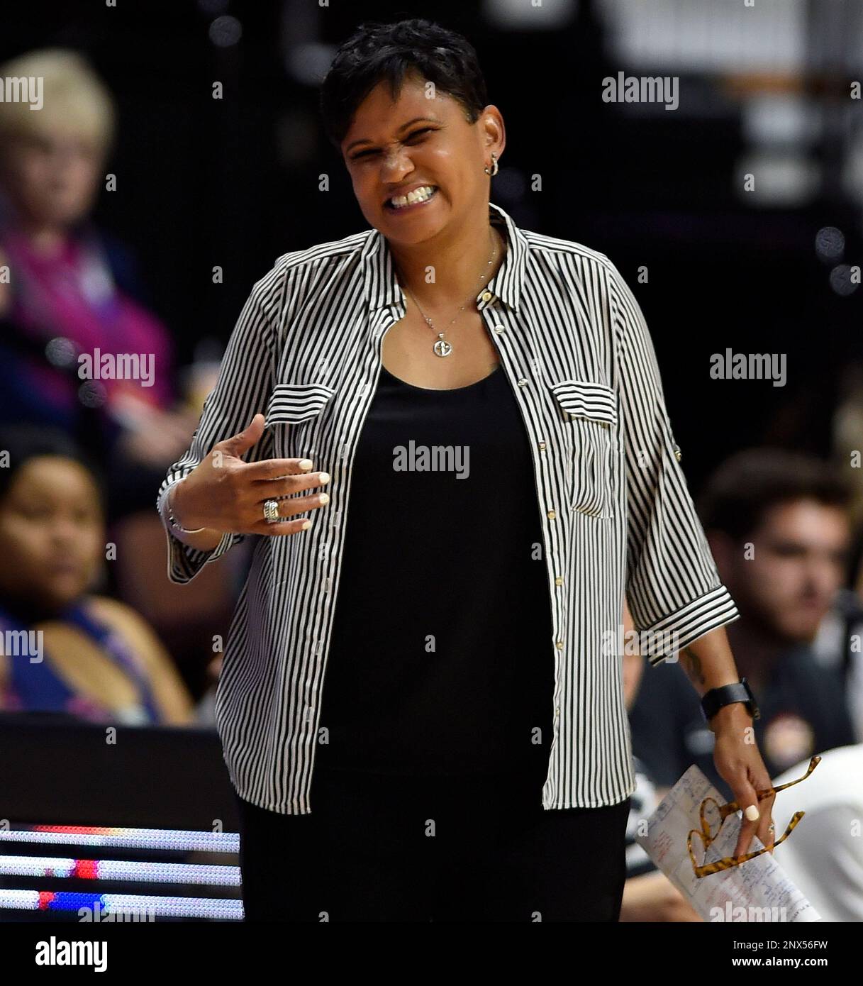 Indiana Fever head coach Pokey Chatman reacts to a play during the ...