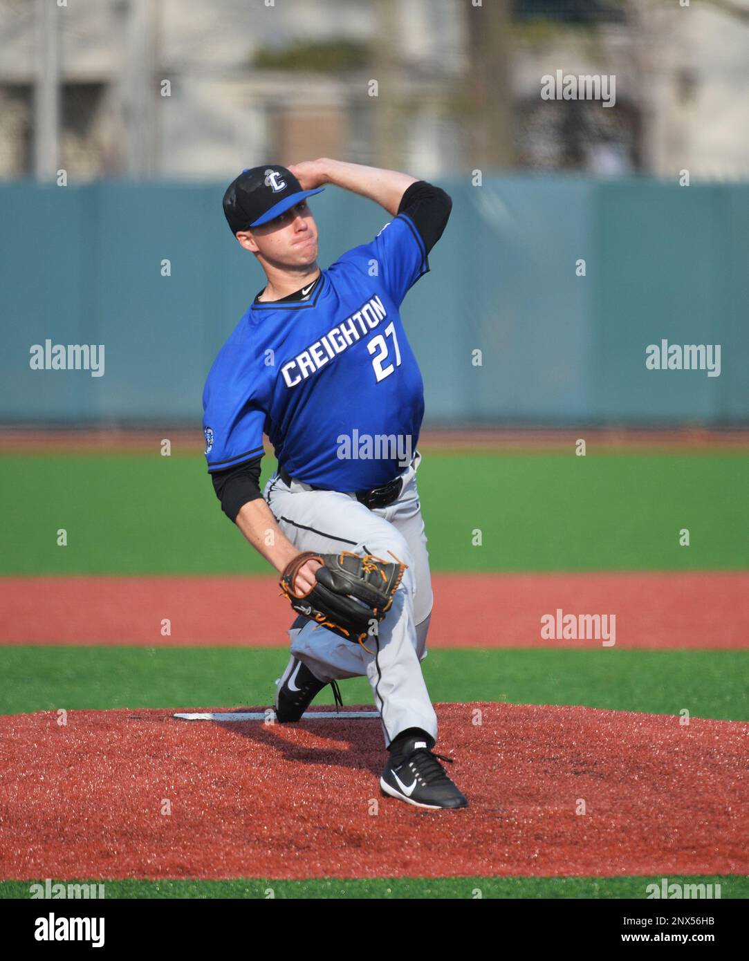 Creighton University BlueJays pitcher Preston Church (27) during game ...