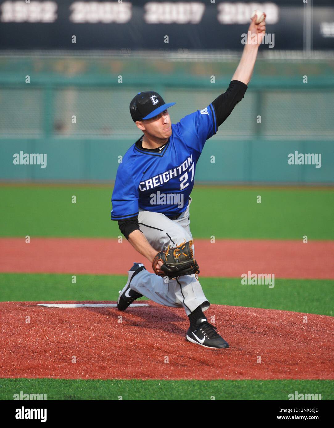 Creighton University BlueJays pitcher Preston Church (27) during game ...