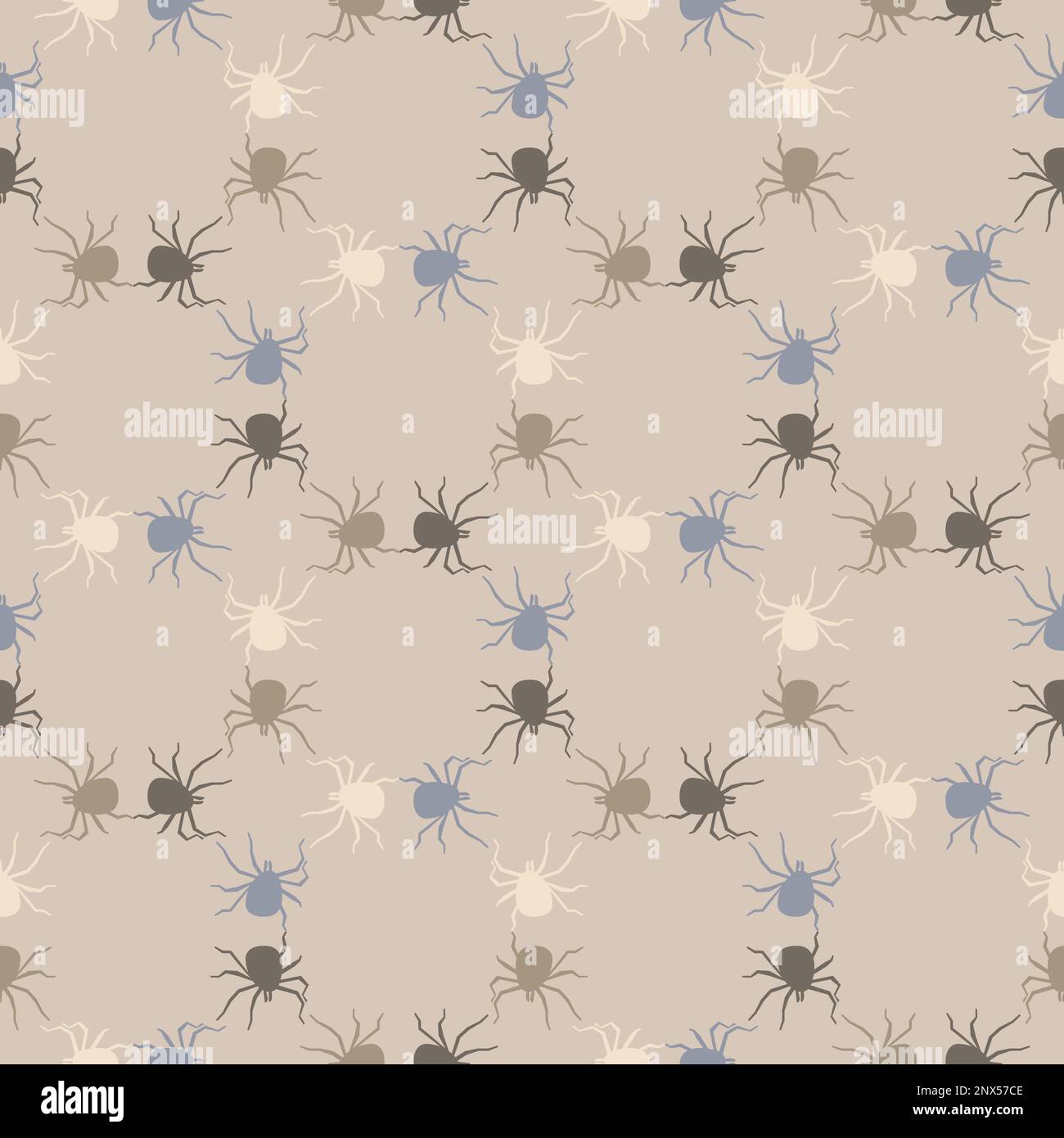 Neutral colored insects seamless pattern. Whimsical minimal earthy 2 ...