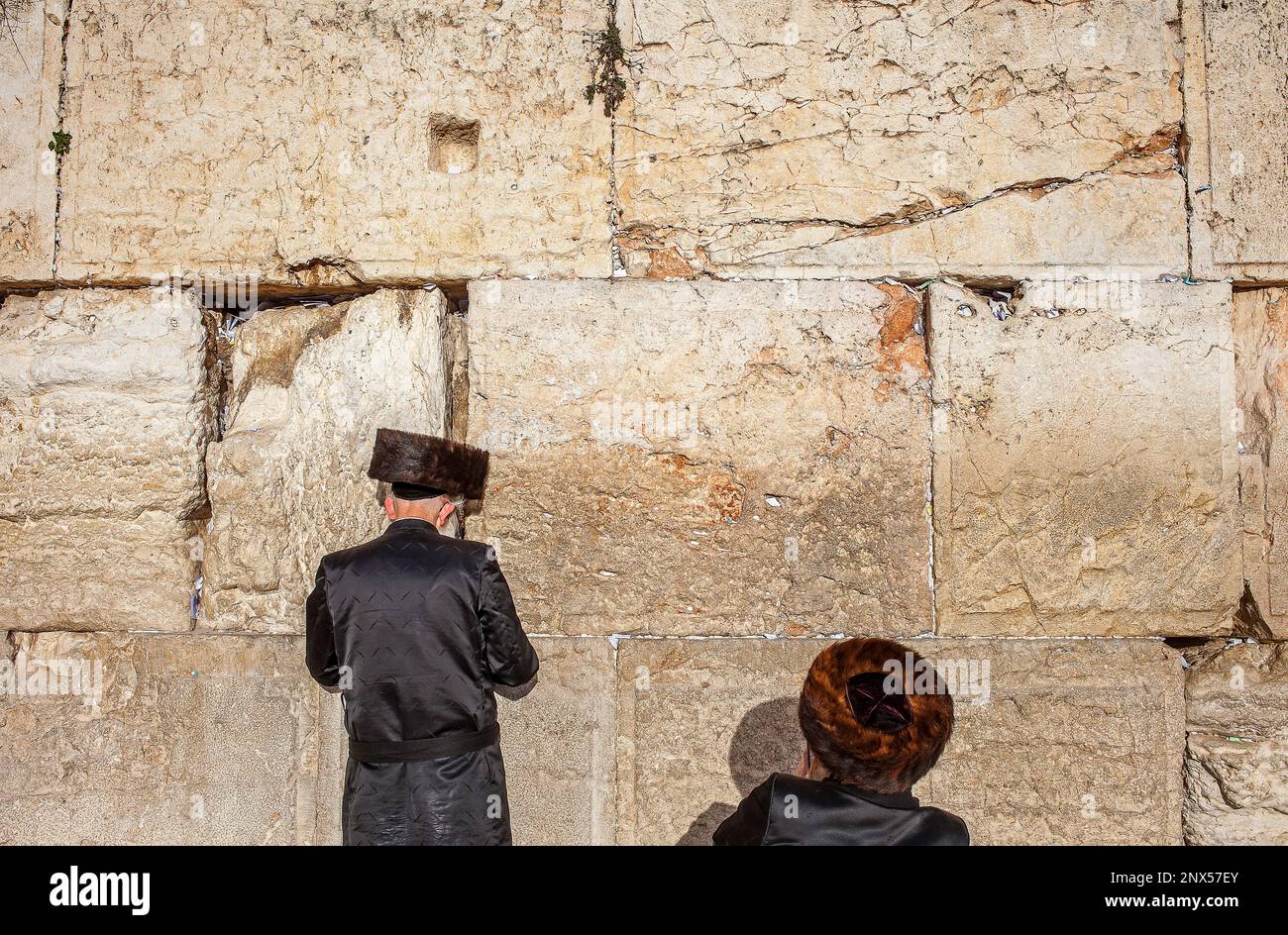 men's prayer area, men praying at the Western Wall, Wailing Wall ...