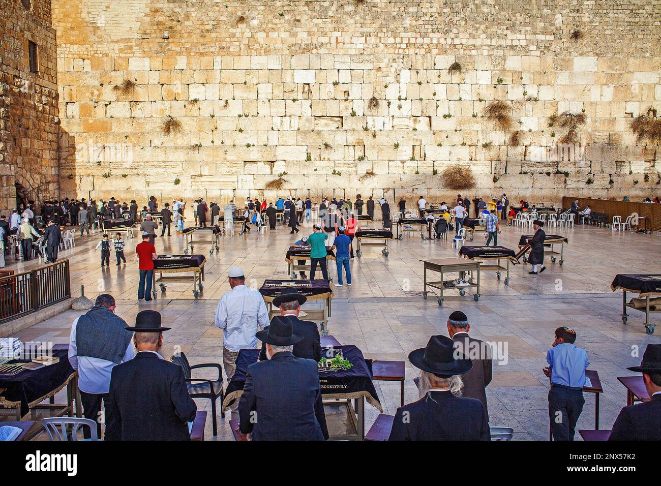 men's prayer area, men praying at the Western Wall, Wailing Wall ...