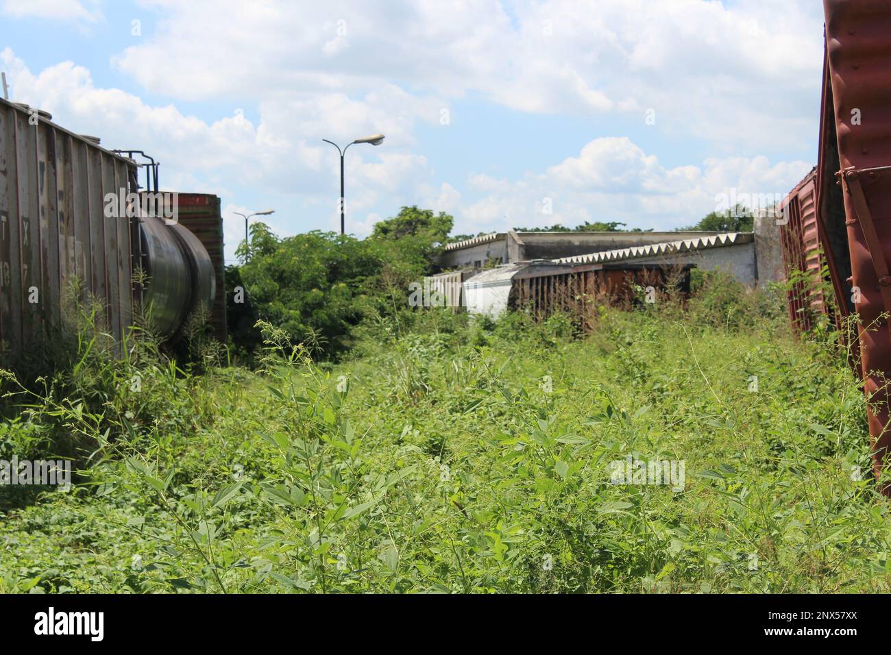 MERIDA, MEXICO - OCTOBER 5, 2016 rail tracks in the city for the ...