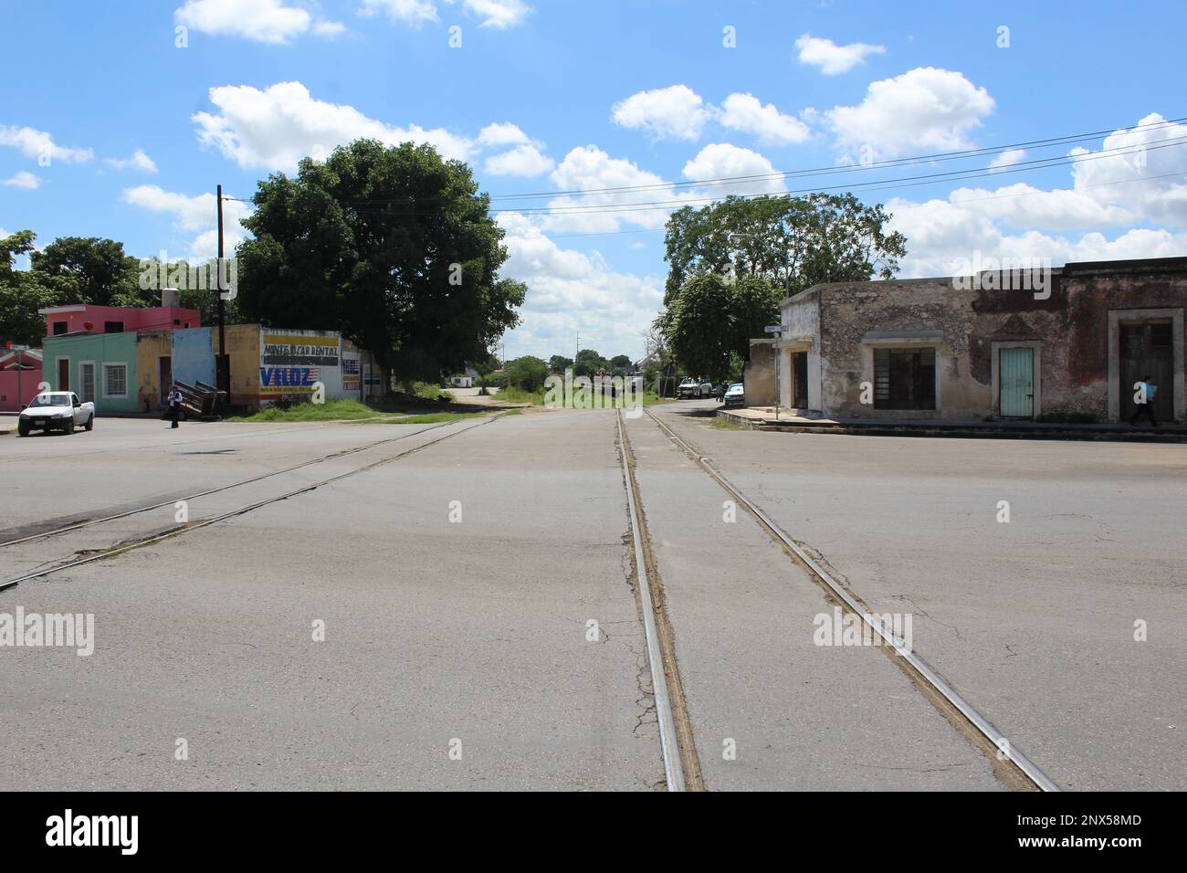 MERIDA, MEXICO - OCTOBER 5, 2016 Yucatan Railway Museum with train ...