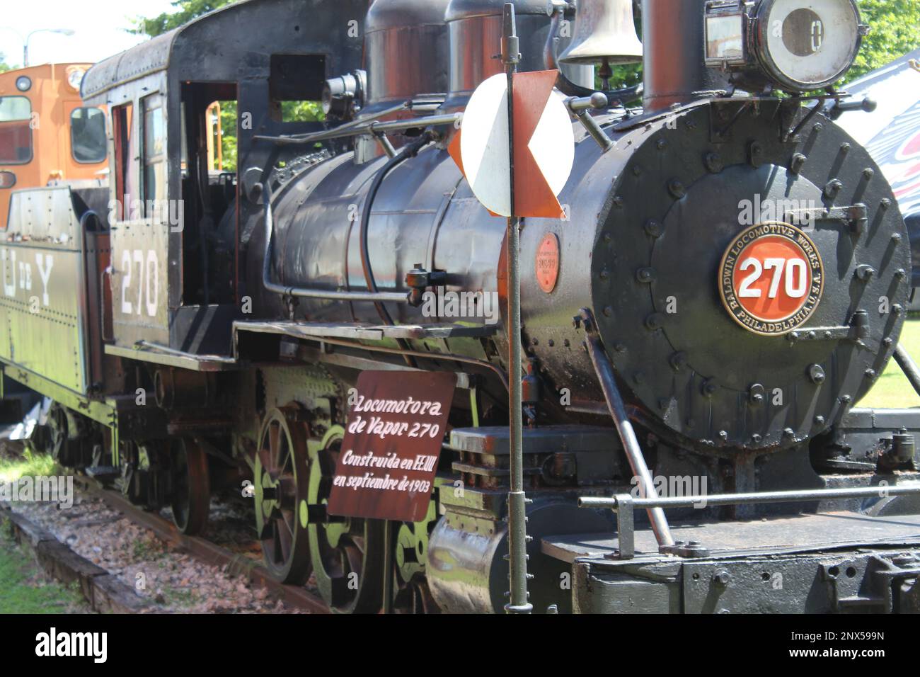 MERIDA, MEXICO - OCTOBER 5, 2016 Yucatan Railway Museum with train ...