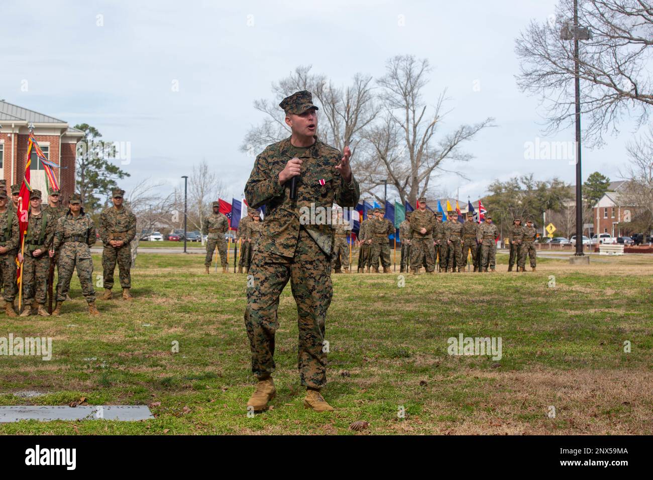 U.S. Marine Corps Sgt. Maj. Jeremy P. Johnson, outgoing sergeant major ...