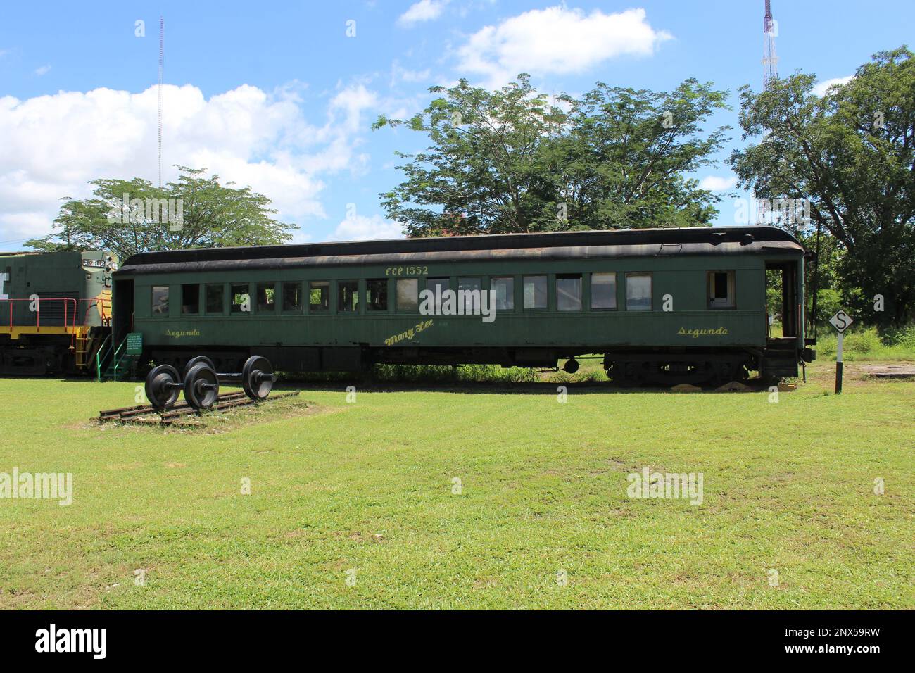 MERIDA, MEXICO - OCTOBER 5, 2016 Yucatan Railway Museum with train ...