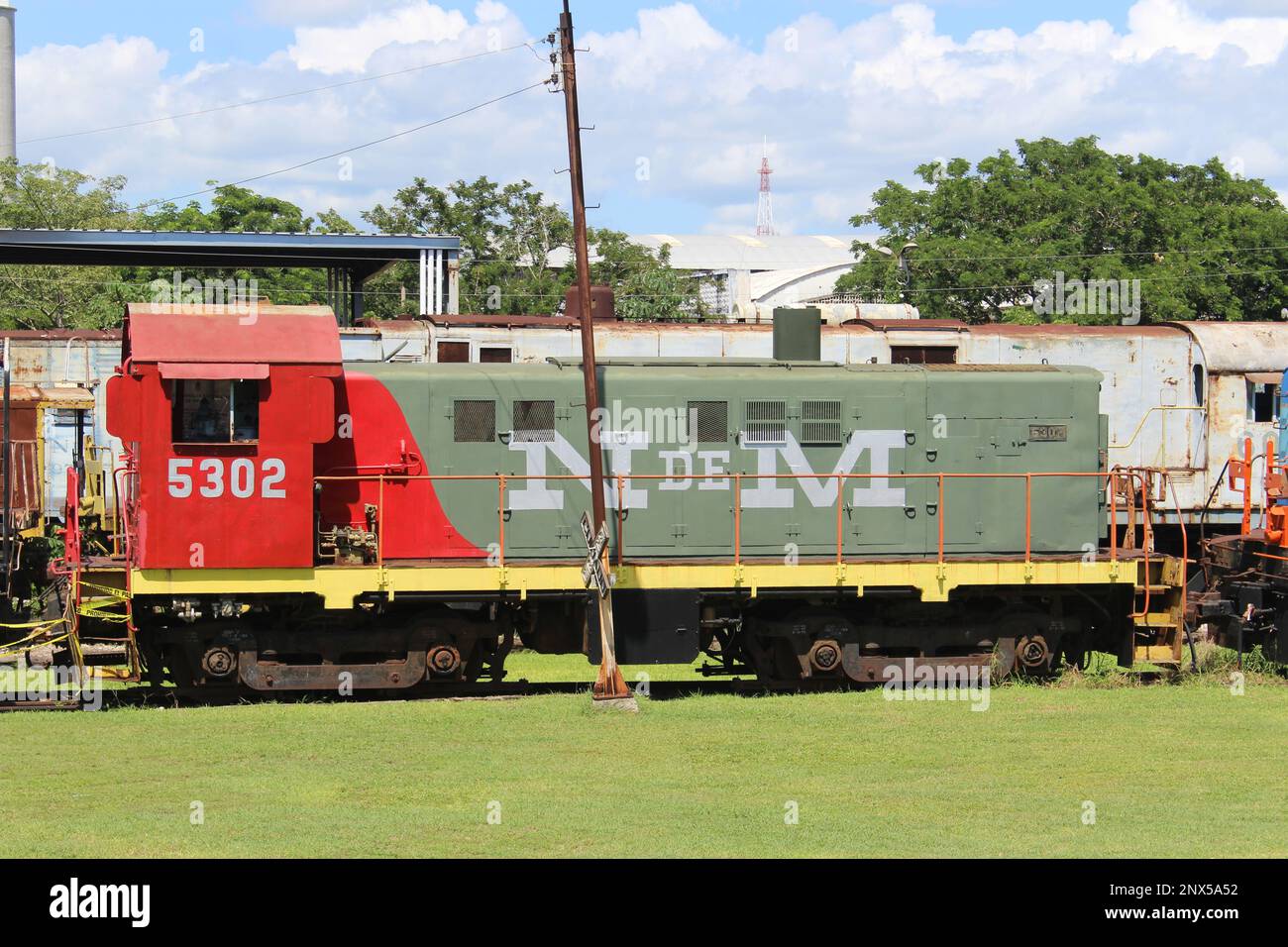 MERIDA, MEXICO - OCTOBER 5, 2016 Yucatan Railway Museum with train ...
