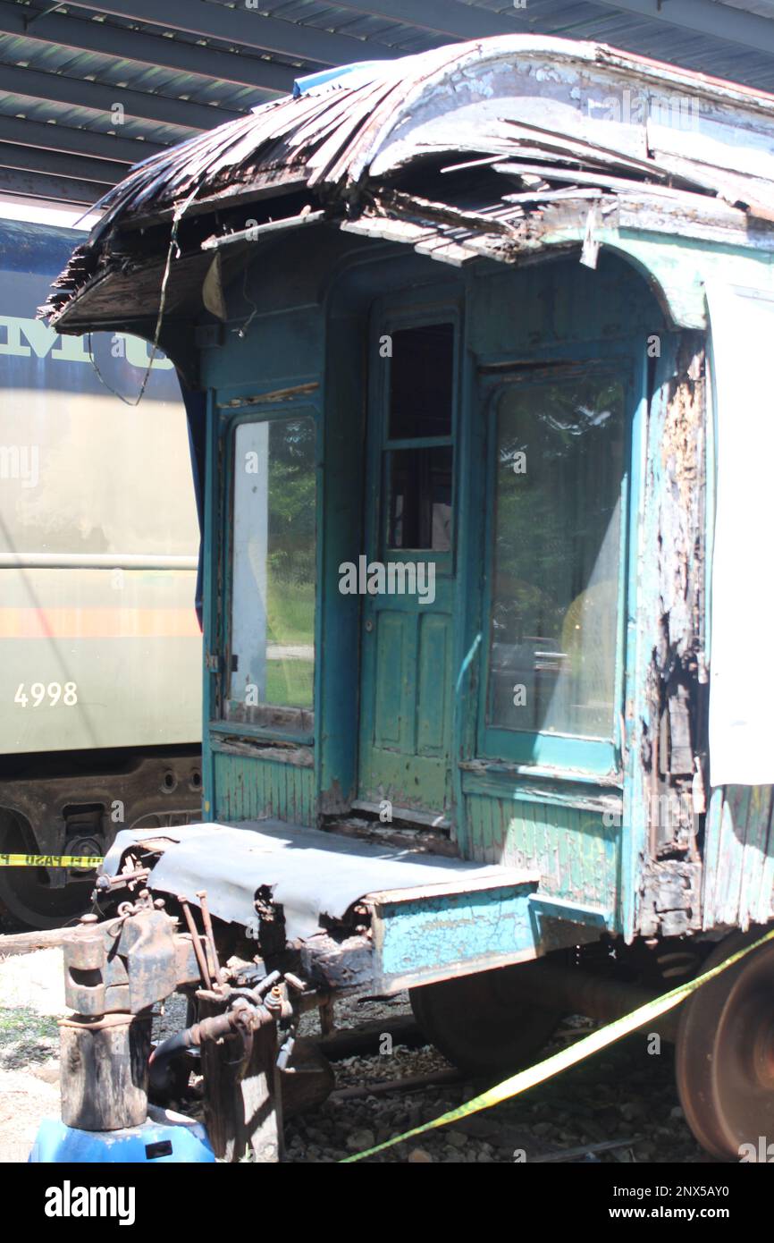 MERIDA, MEXICO - OCTOBER 5, 2016 Yucatan Railway Museum with train ...