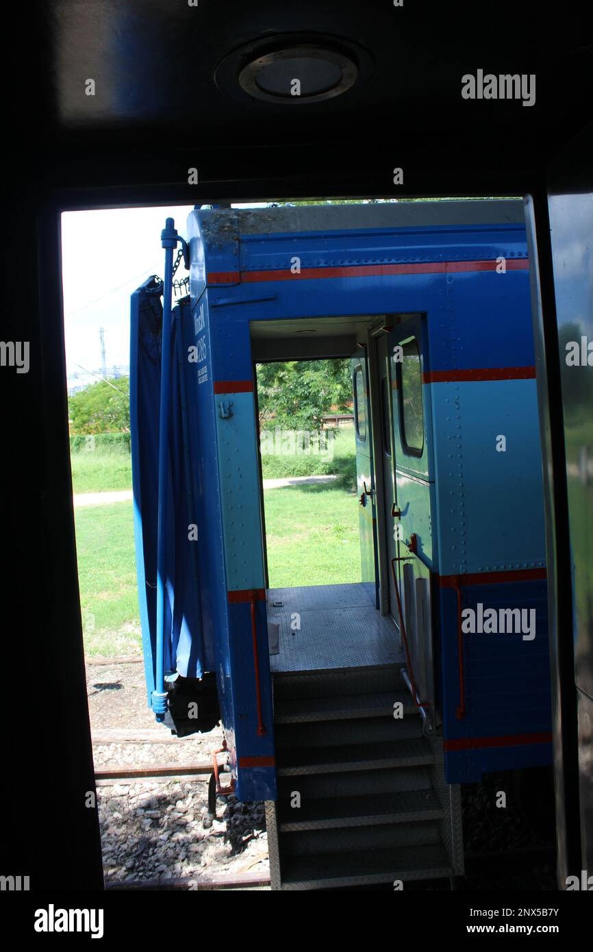 MERIDA, MEXICO - OCTOBER 5, 2016 Yucatan Railway Museum with train ...