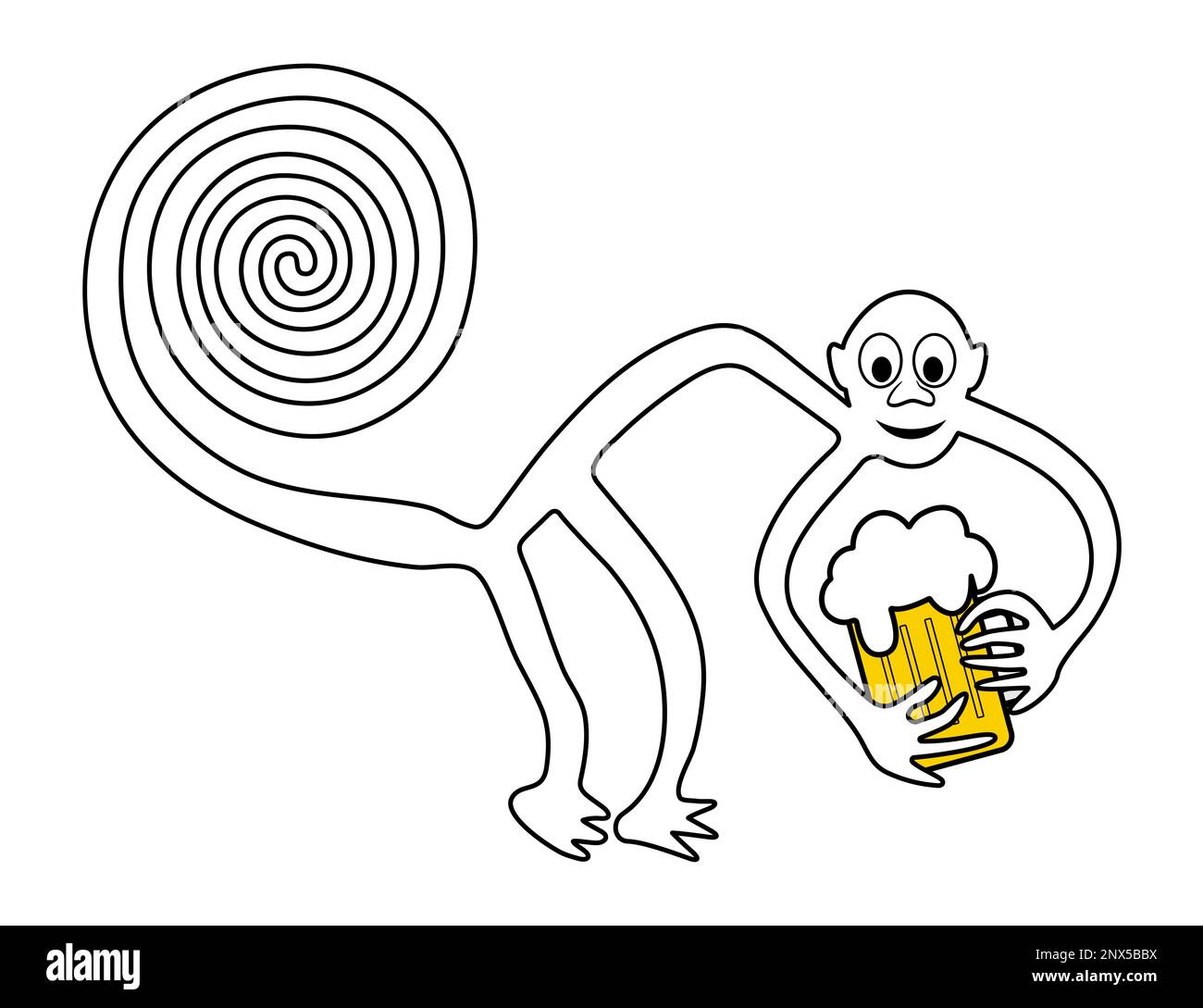 Monkey with beer - paraphrase of the famous geoglyph of the Monkey from ...