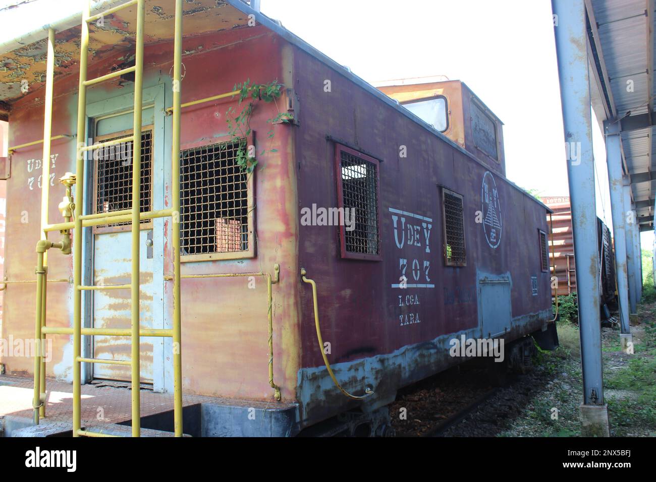 MERIDA, MEXICO - OCTOBER 5, 2016 Yucatan Railway Museum with train ...