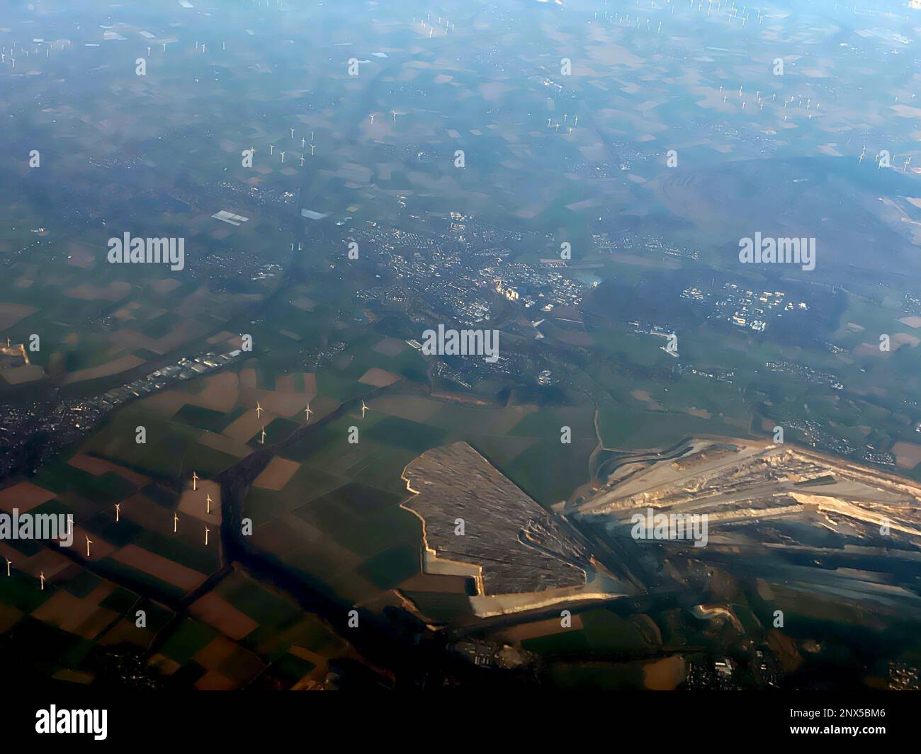 Germany. 28th Feb, 2023. The Rhenish lignite mining region from the air ...