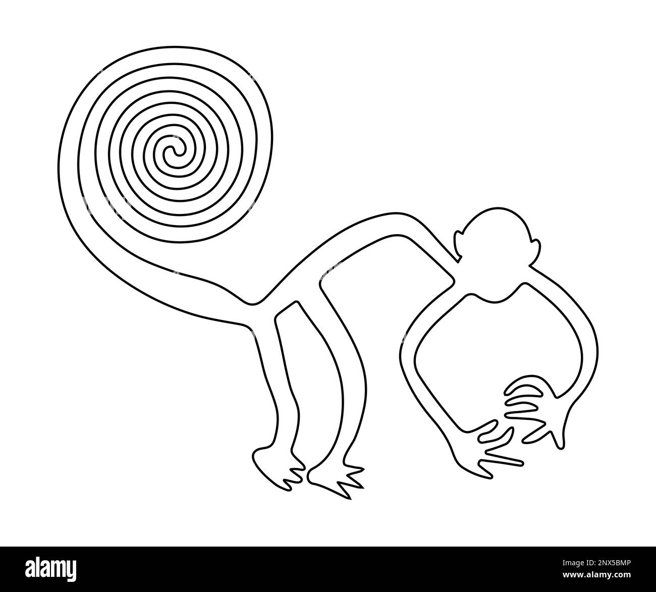 Geoglyph of the Monkey, The Nazca Lines, Nazca Desert, Peru Stock ...