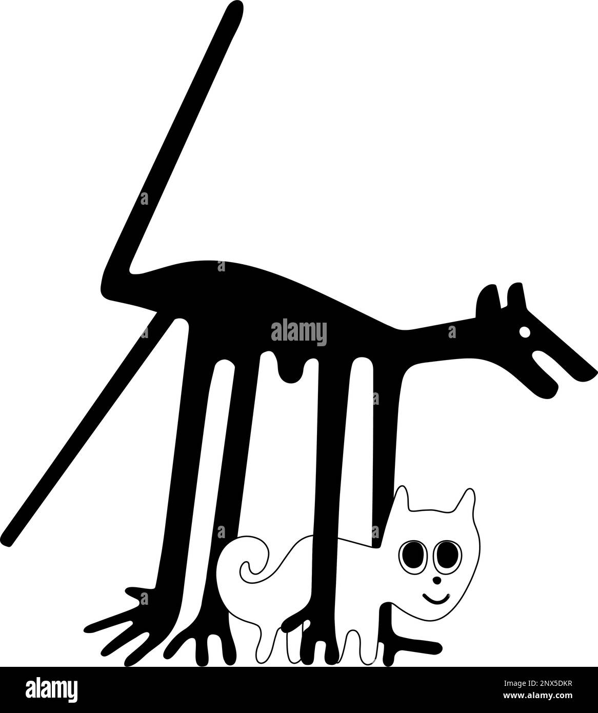 The dog and the cat - a paraphrase of the famous geoglyphs from Nazca ...
