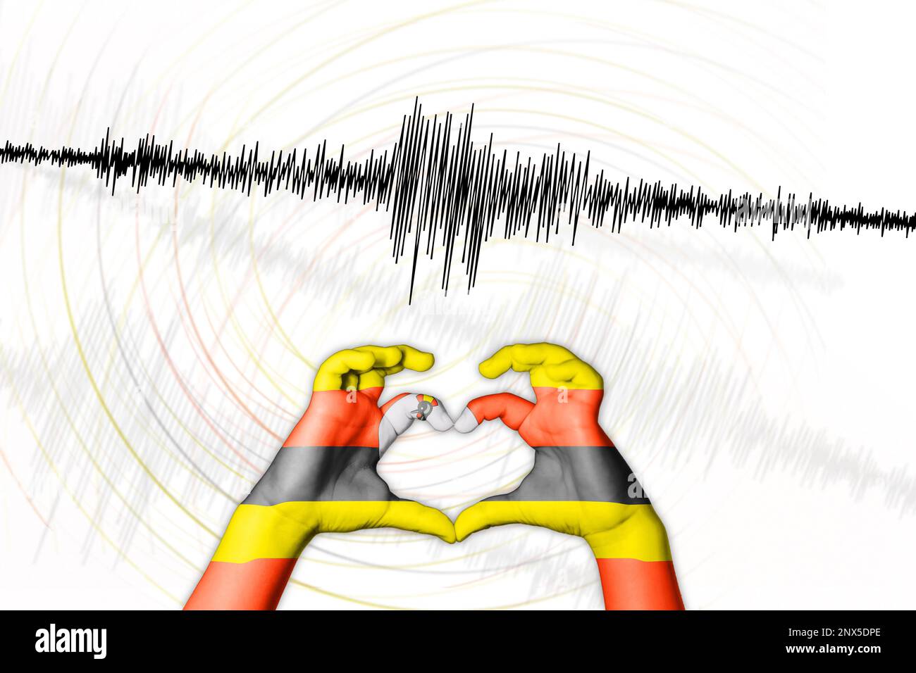 Seismic activity earthquake Uganda symbol of heart Richter scale Stock ...