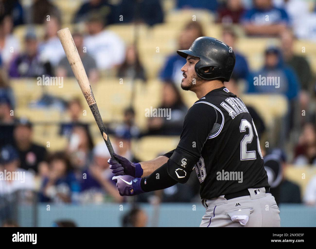 LOS ANGELES, CA - MAY 22: Colorado Rockies' Nolan Arenado (28) during a ...