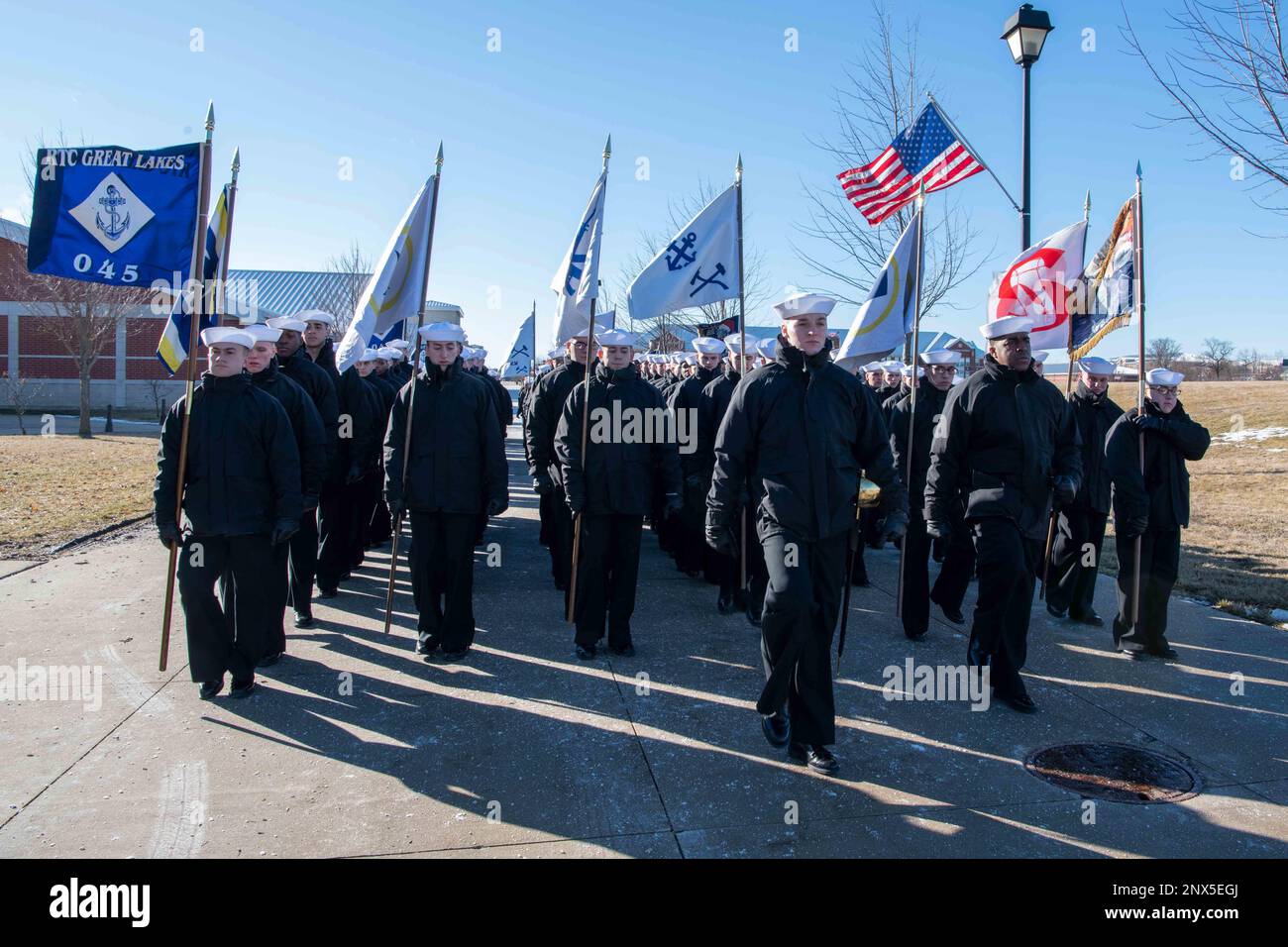 Sailors graduate boot camp during pass-in-review at U.S. Navy Recruit ...