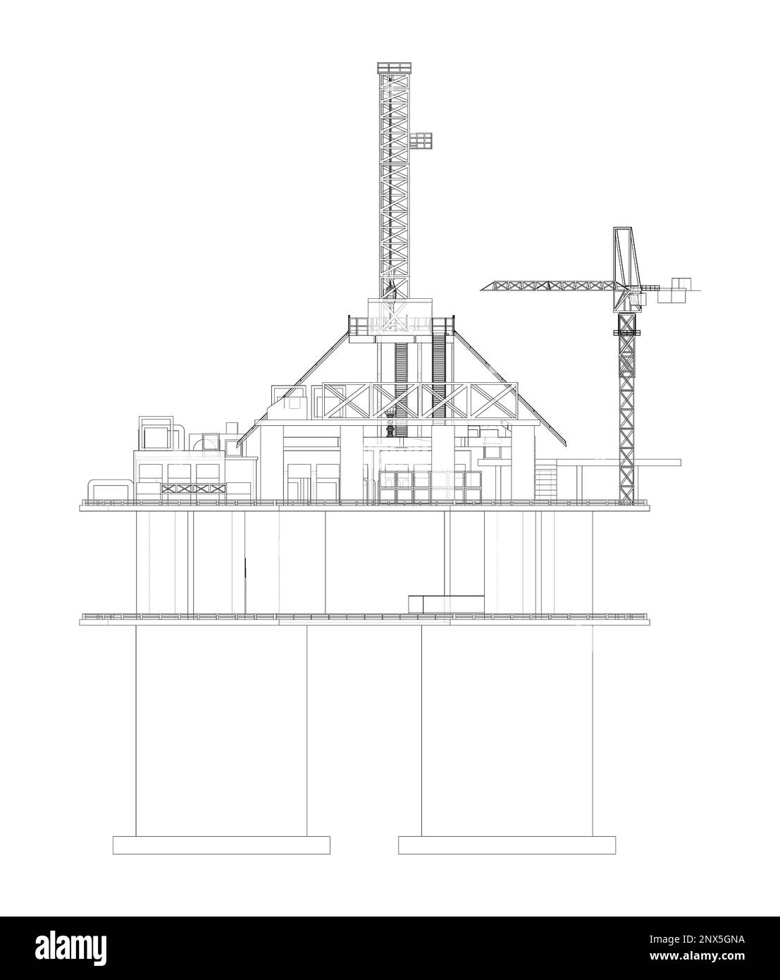 Offshore Oil Rig. 3d illustration Stock Photo - Alamy