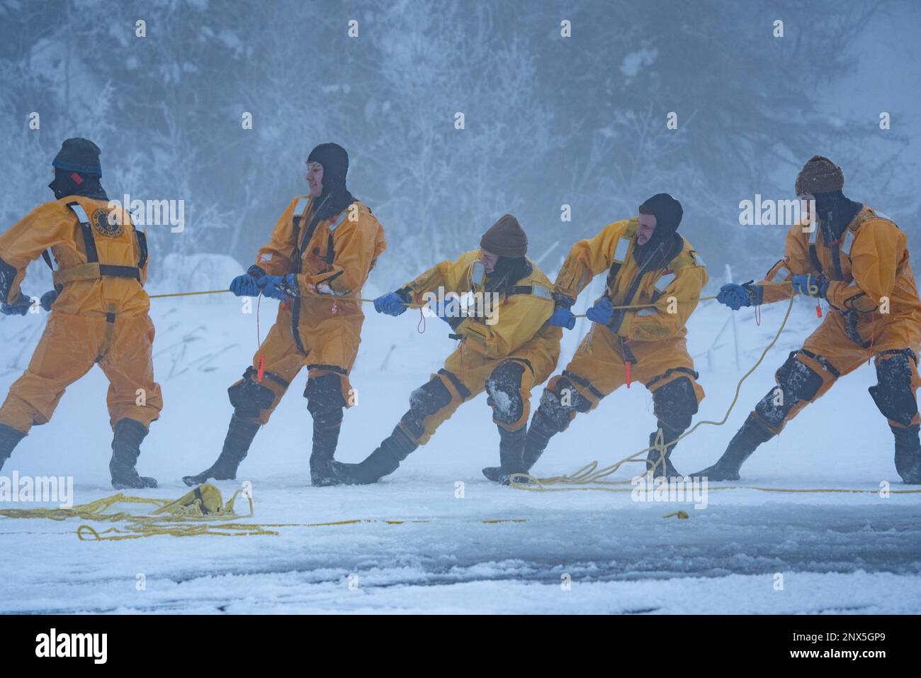 U.S. Air Force fire protection specialists assigned to the 673d Civil ...