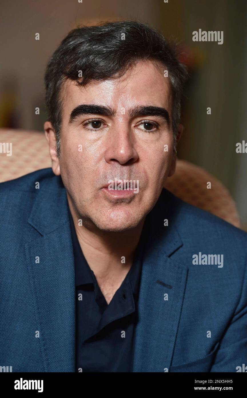 Jorge Franco speaks during an interview for the Yomiuri Shimbun in ...