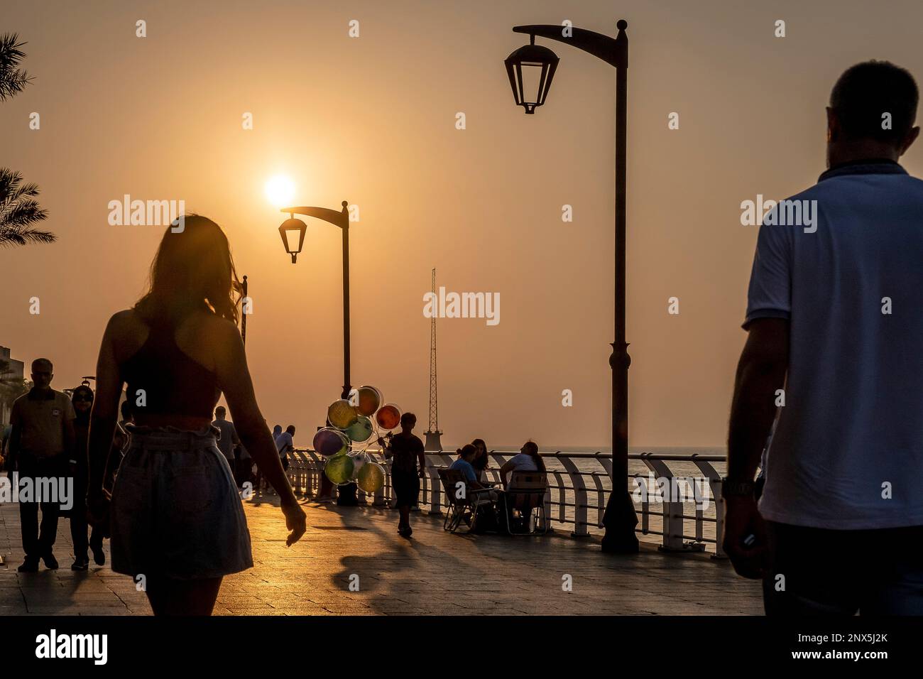 People walking beirut corniche hi-res stock photography and images - Alamy