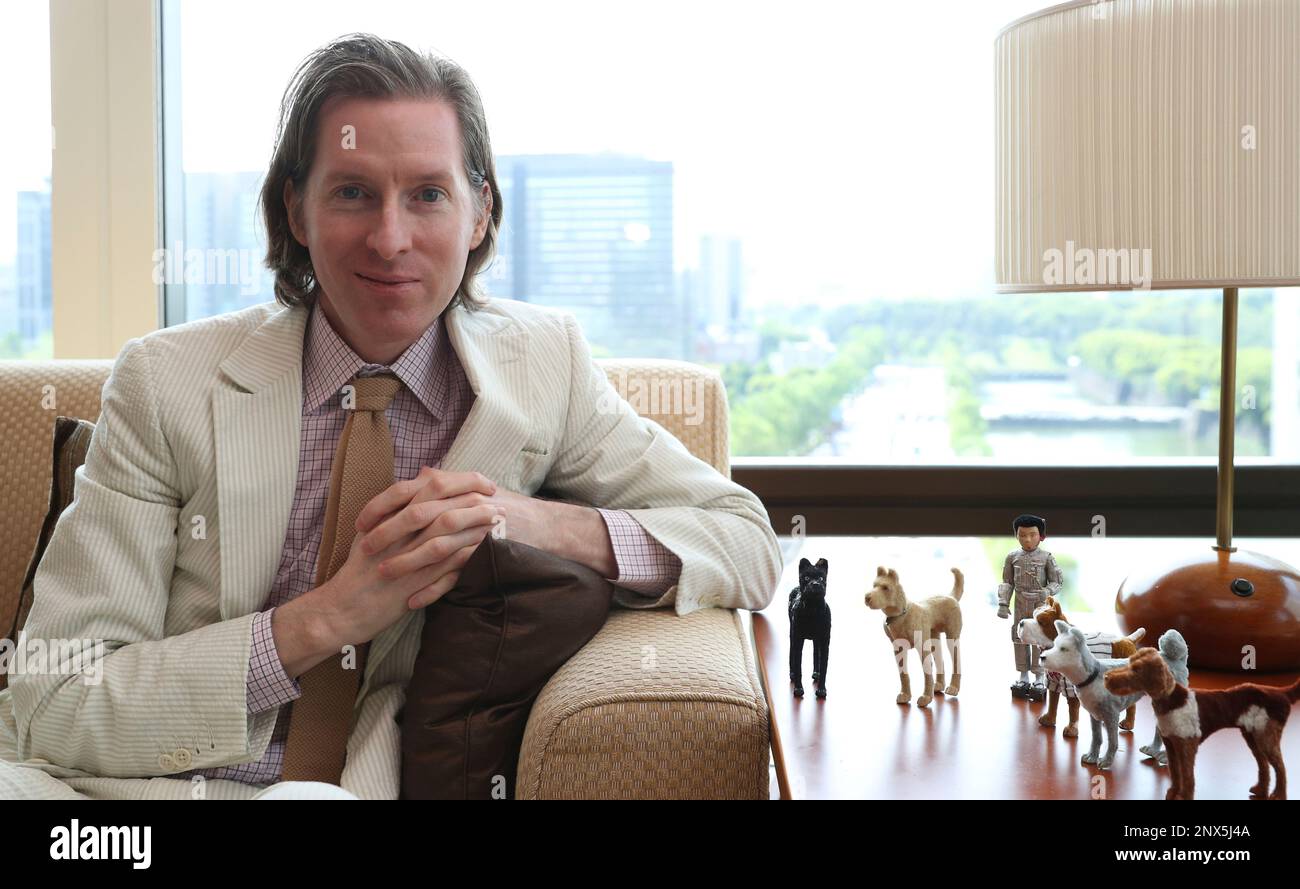 American film director Wesley Anderson attends an interview in Tokyo on ...