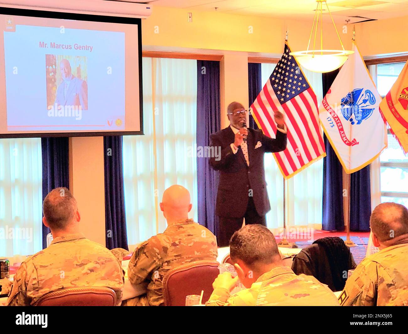 Guest speaker Marcus Gentry gives his presentation about Martin Luther ...