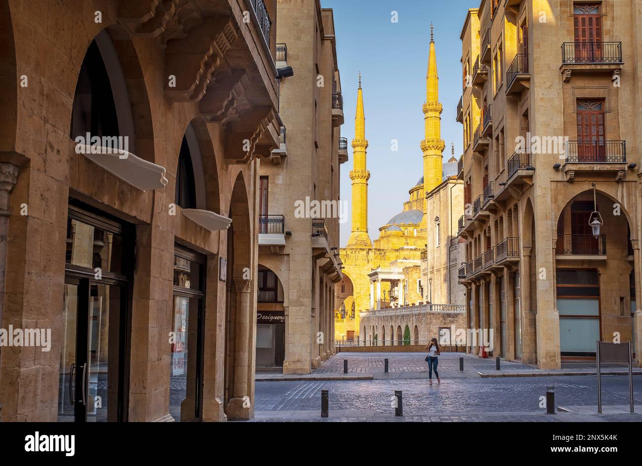 Mohammad Al-Amine Mosque from , souk Abou Nasser street, Downtown ...
