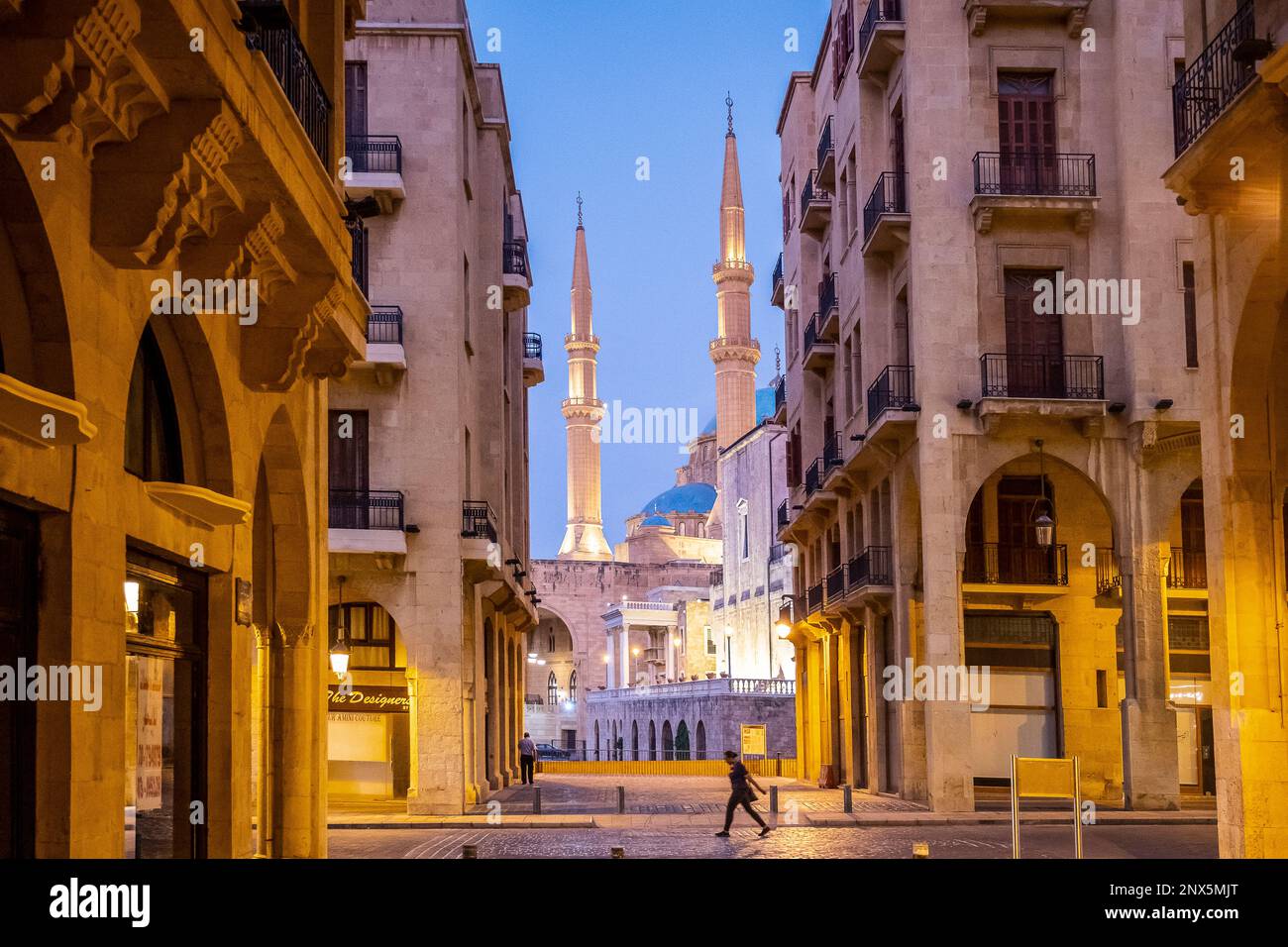 Mohammad Al-Amine Mosque from , souk Abou Nasser street, Downtown ...