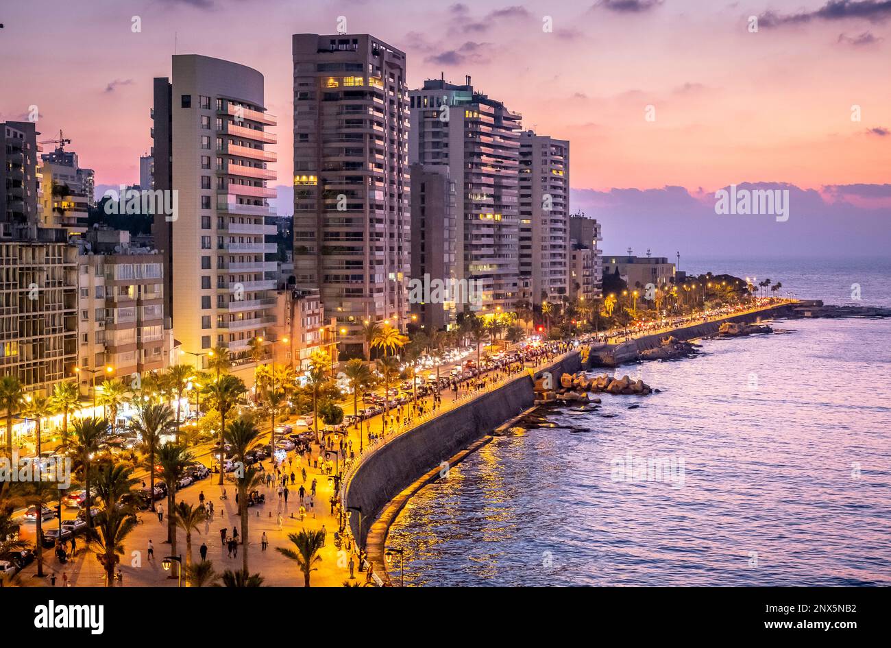 Skyline, View of Corniche, Beirut, Lebanon Stock Photo - Alamy
