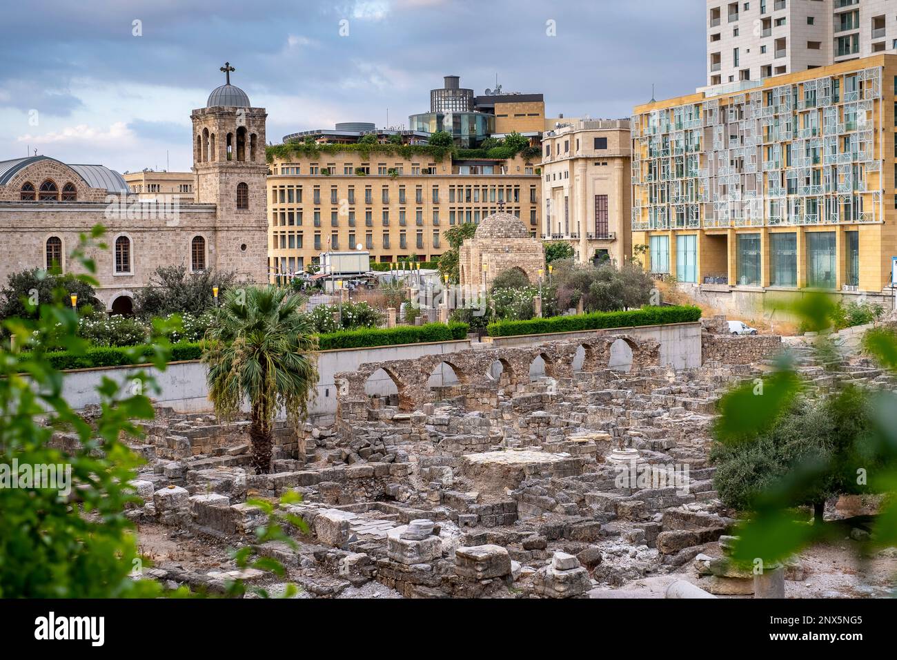 Roman Forum and Saint George Greek Orthodox Cathedral, Downtown, Beirut ...