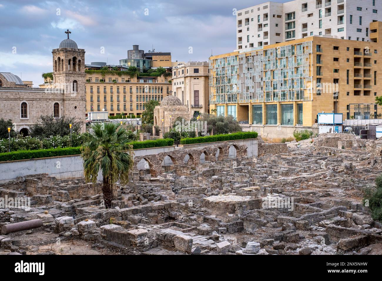 Roman Forum and Saint George Greek Orthodox Cathedral, Downtown, Beirut ...