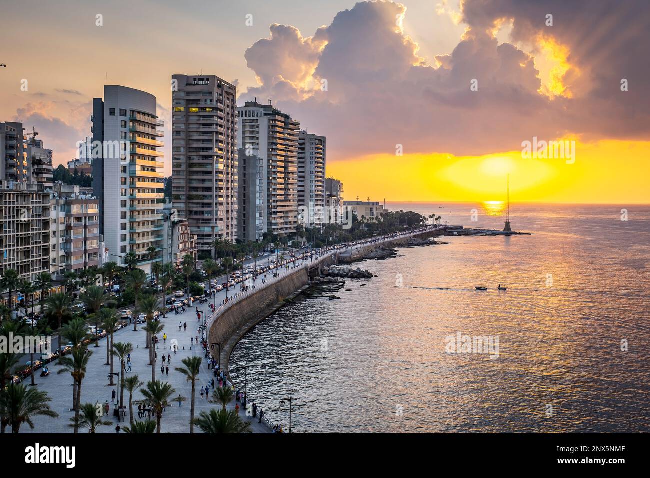 Skyline, View of Corniche, Beirut, Lebanon Stock Photo - Alamy