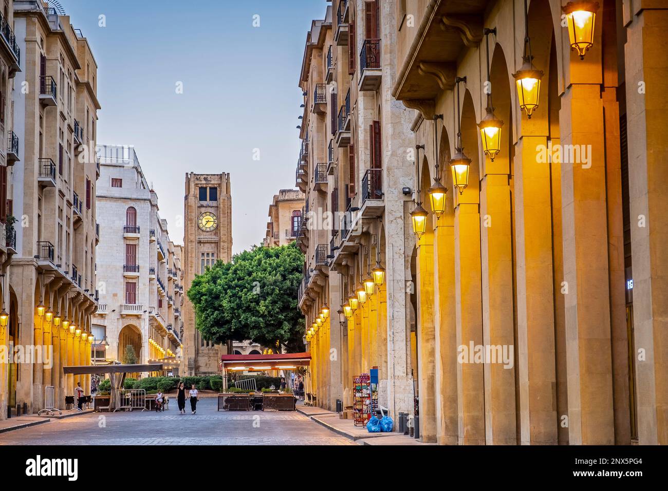 El Omari Mosque street, in background El Nejmeh square or Star square ...