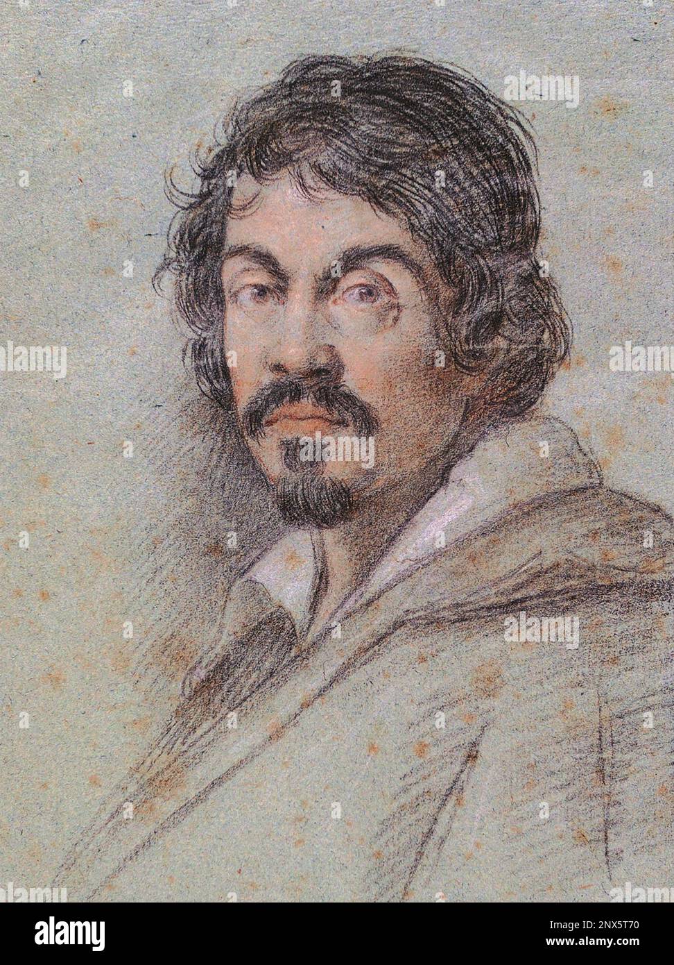 CARAVAGGIO (1571-1610) Italian painter in a chalk portrait by Ottavio ...