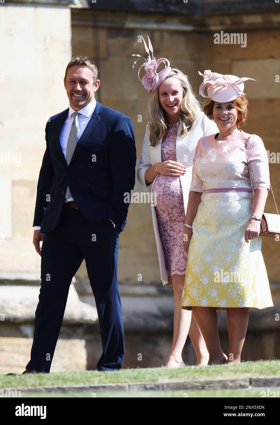 Jonny Wilkinson and Shelley Wilkinson arrive for the wedding ceremony ...