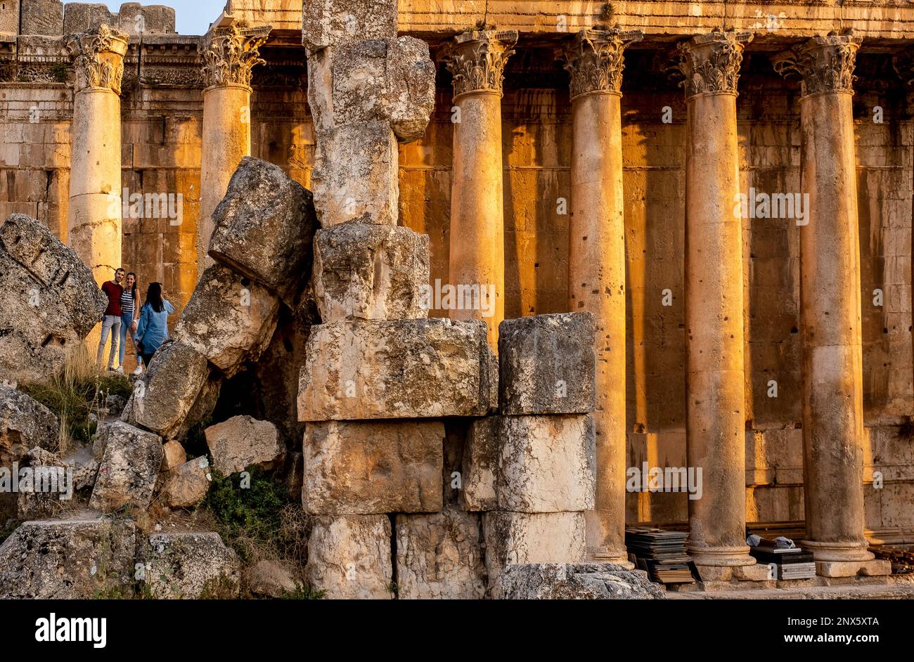Temple of Bacchus from large court of Jupiter temple, Baalbeck, Bekaa ...