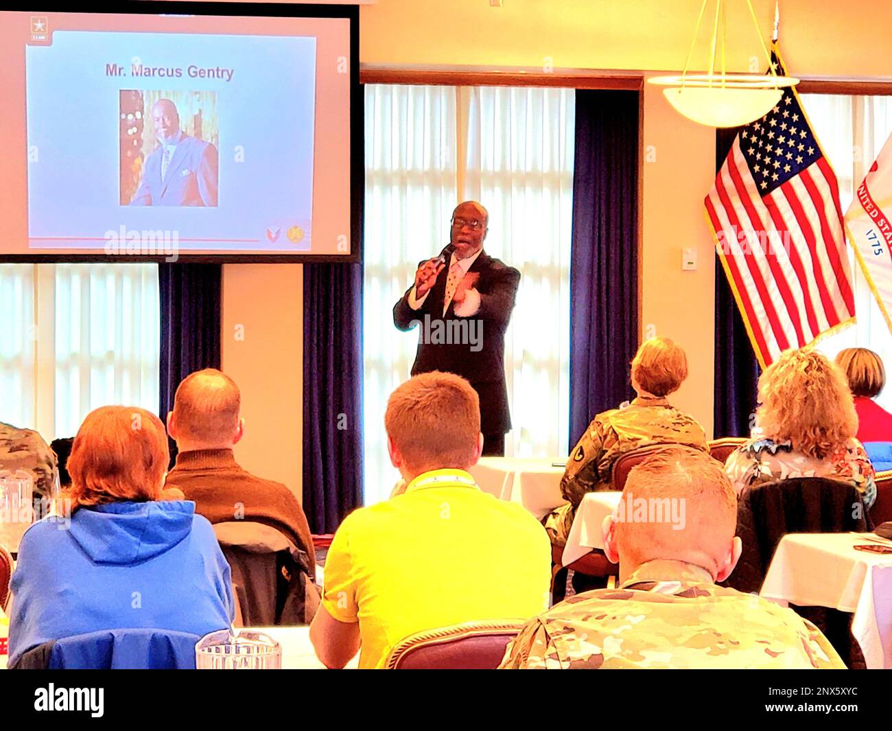 Guest speaker Marcus Gentry gives his presentation about Martin Luther ...