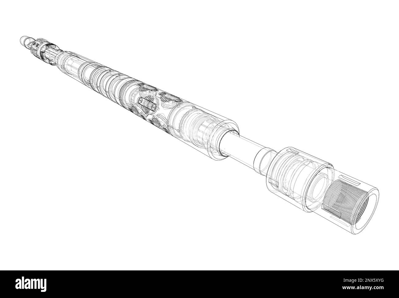 Outline drawing or sketch of cylindrical device Stock Photo - Alamy