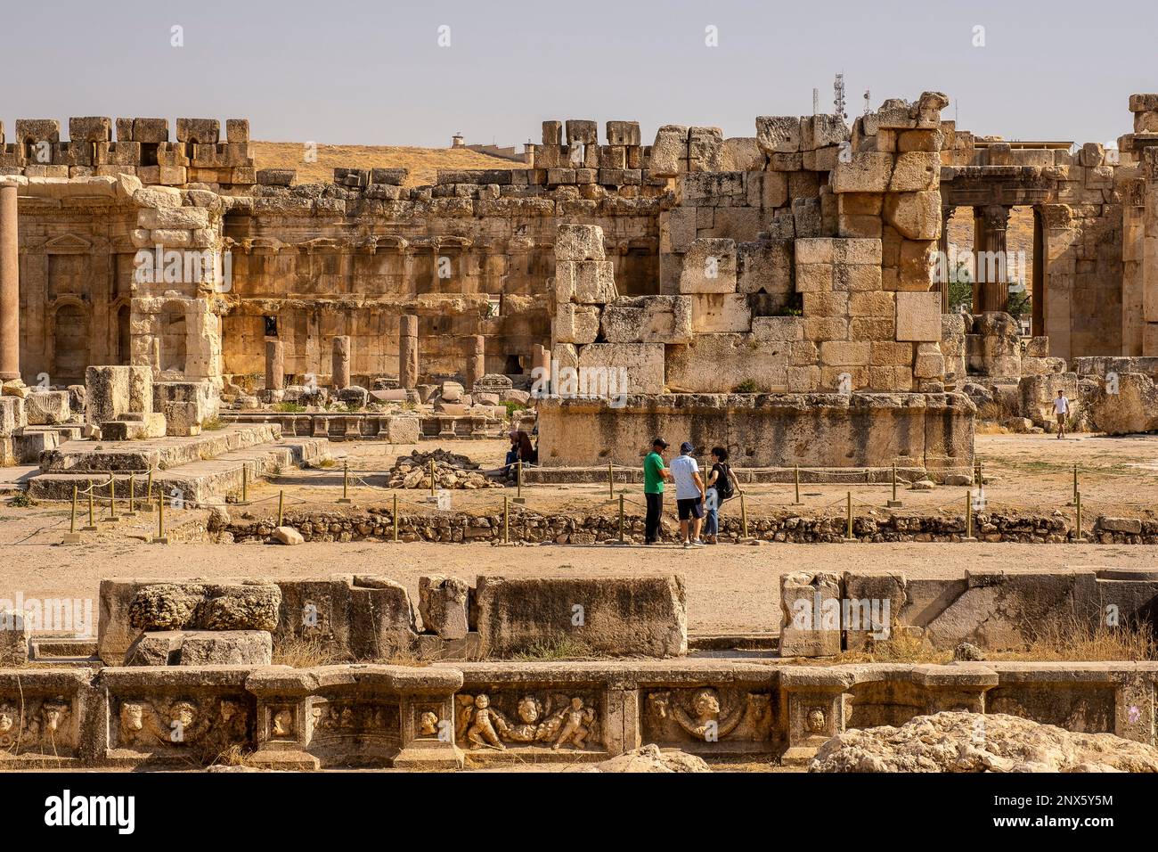Large Court of Jupiter temple, Beqaa Valley, Baalbeck, Lebanon Stock ...