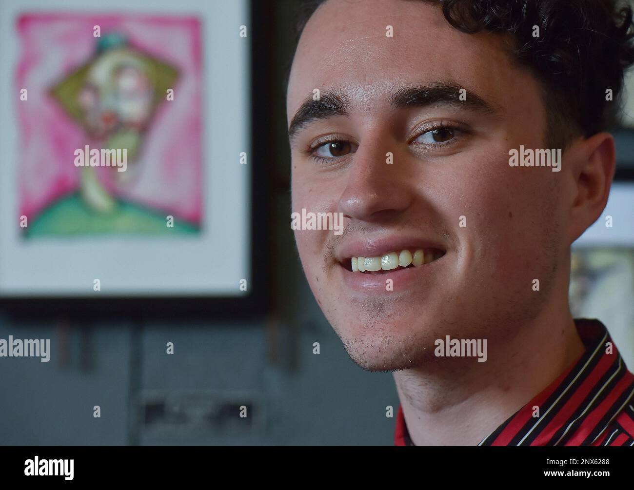 Devin Mitchell, one of two student artists exhibiting their work at ...