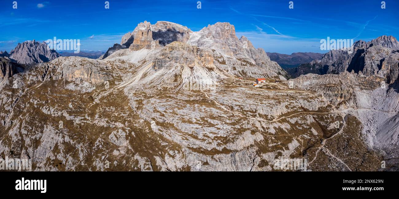 Exciting view of the three peaks of Lavaredo and Monte Paterno. Dream ...