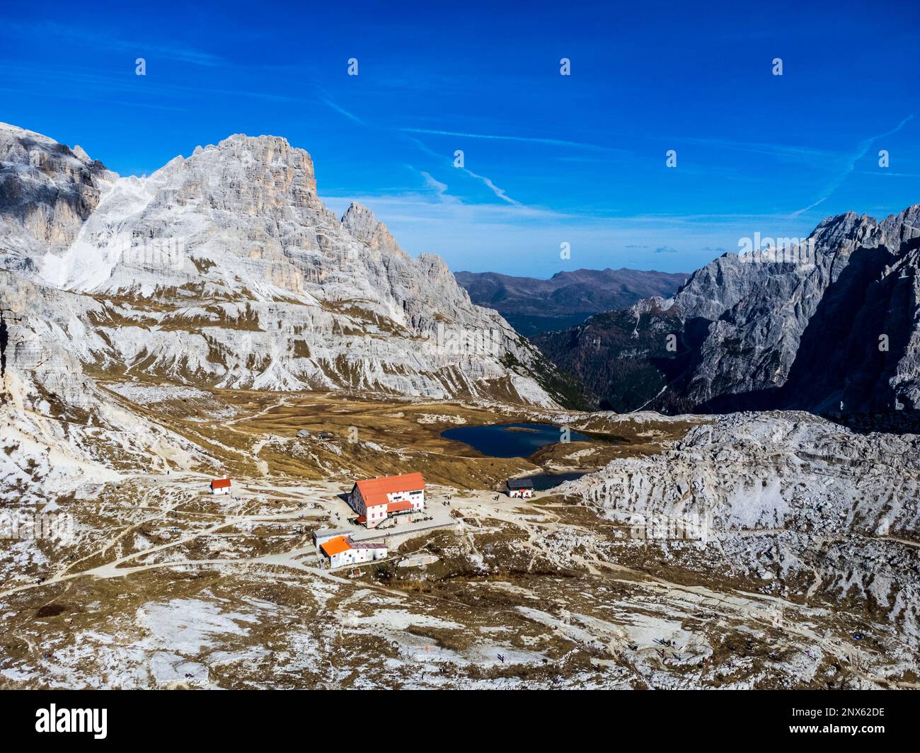 Exciting view of the three peaks of Lavaredo and Monte Paterno. Dream ...
