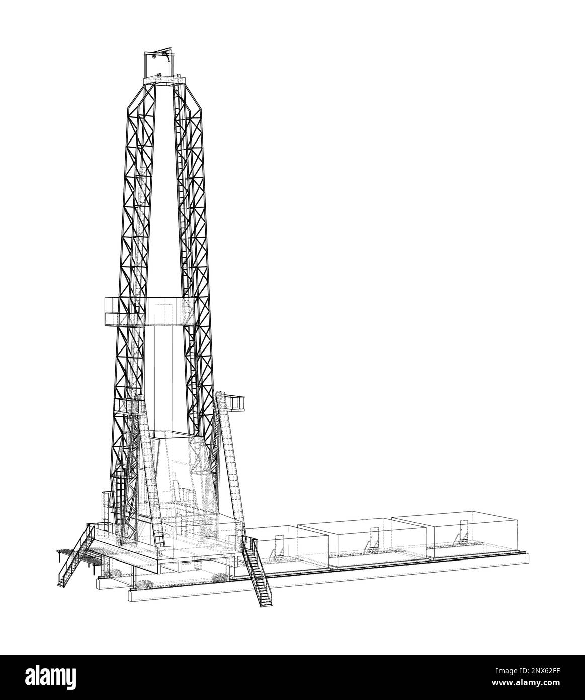 Blueprint oil rig silhouette hi-res stock photography and images - Alamy