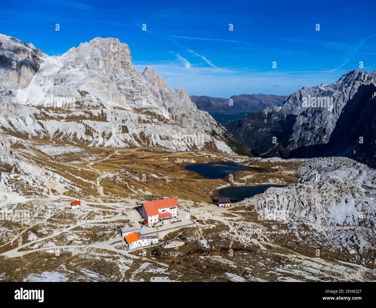 Exciting view of the three peaks of Lavaredo and Monte Paterno. Dream ...