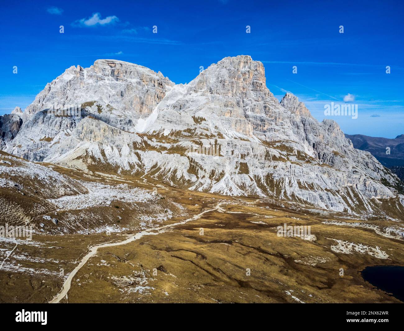 Exciting view of the three peaks of Lavaredo and Monte Paterno. Dream ...