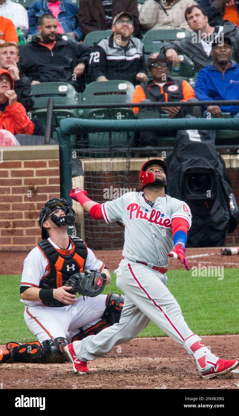 BALTIMORE, MD - MAY 16: Philadelphia Phillies first baseman Carlos ...