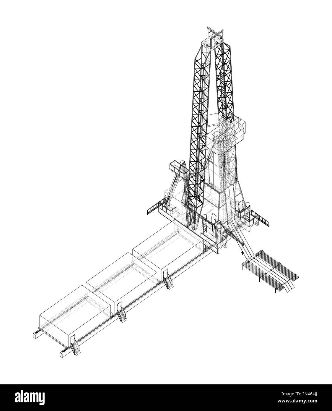 Oil rig. Orthography Stock Photo - Alamy