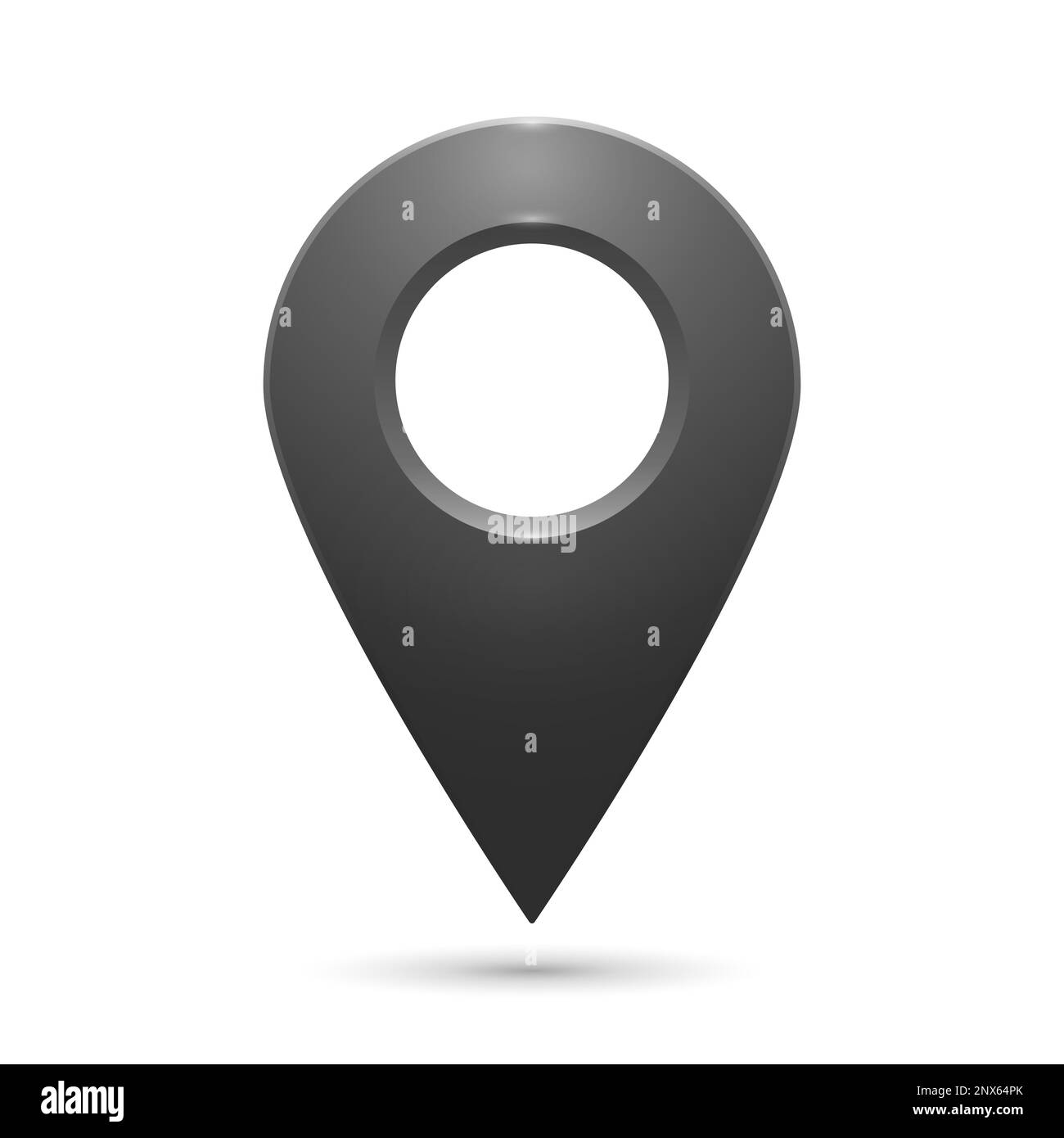 The geolocation icon is blue with highlights on a transparent ...